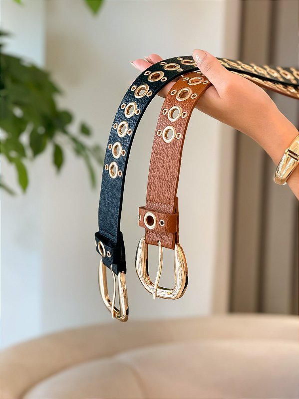 Cinto Feminino Brenda com Ilhós - Cadência Feminina Shoes