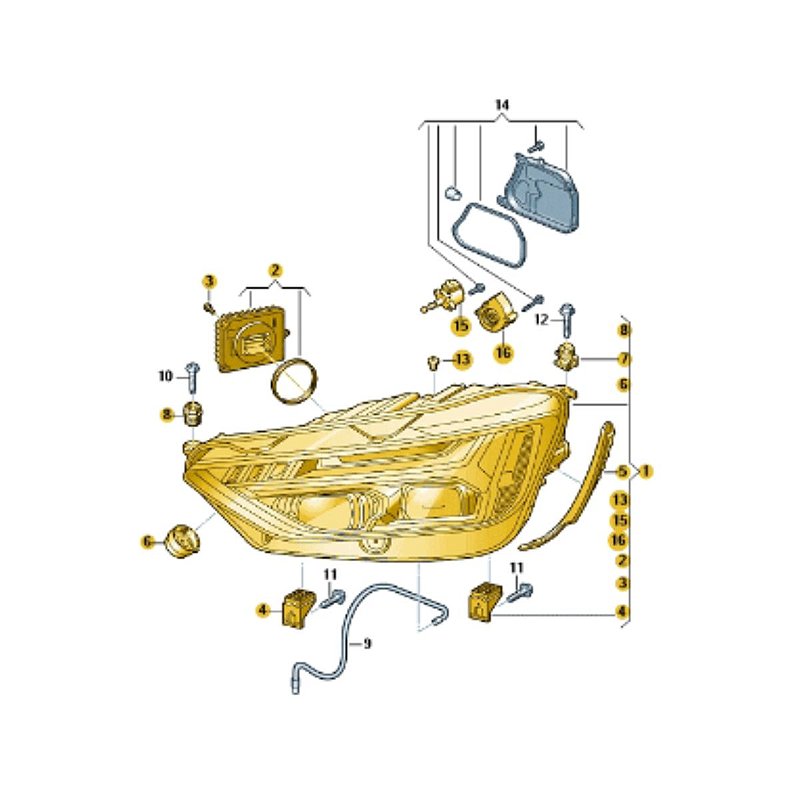 80A941036E Farol Audi Q5 Led lado direito 2017>>2025 - GSANTOS ...