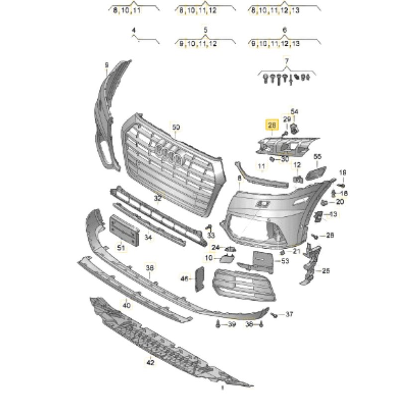 Sup esquerdo do parachoque dianteiro Audi Q5 17/20 80A807095 - G Santos ...