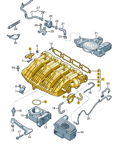 COLETOR DE ADMISSAO VW FUSCA TSFI 211CV 06L133201FB - G Santos pecas e ...
