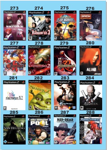 Catálogo Jogos Playstation 2 (Ps2) - 273 à 288 - Fenix GZ - 19 anos no ...