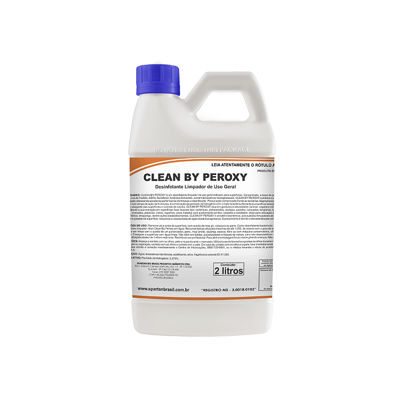 CLEAN BY PEROXY 2 LITROS SPARTAN - Casa Limpa Produtos de Limpeza