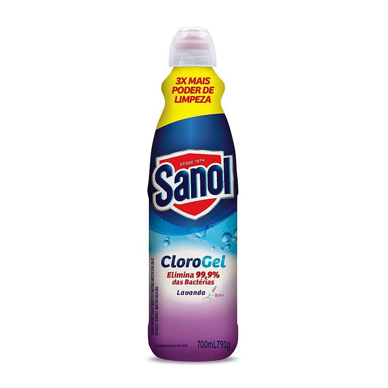 CLOROGEL SANOL LAVANDA 700ML - Casa Limpa Produtos de Limpeza