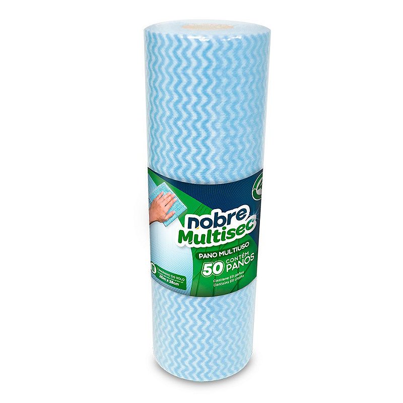 Pano multiuso Slim (rolo c/ 28cm x 25m picotado aprox. 50cm) azul ...