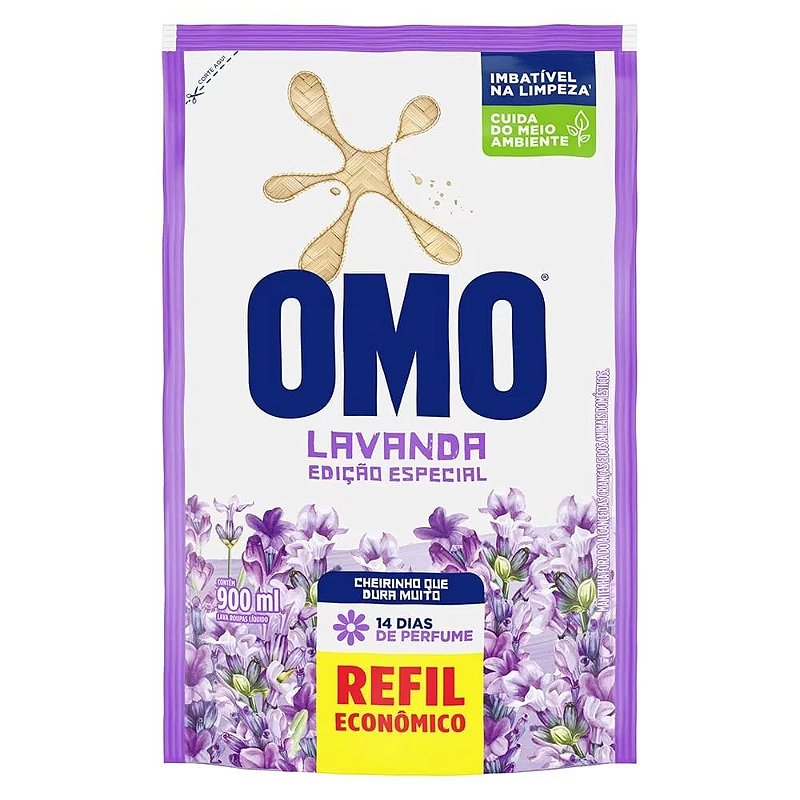 LAVA ROUPA OMO 900ML SACHET LAVANDA - Casa Limpa Produtos de Limpeza