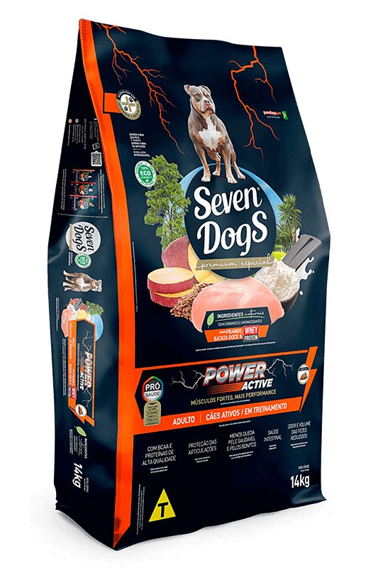 Ração Seven Dogs Premium Especial Power Active Sabor Frango, Batata ...