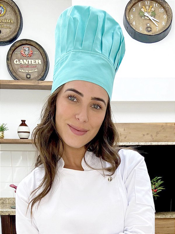 Touca Chefe ou Chapéu Chefe - Verde Água - uniblu - www.uniblu.com.br