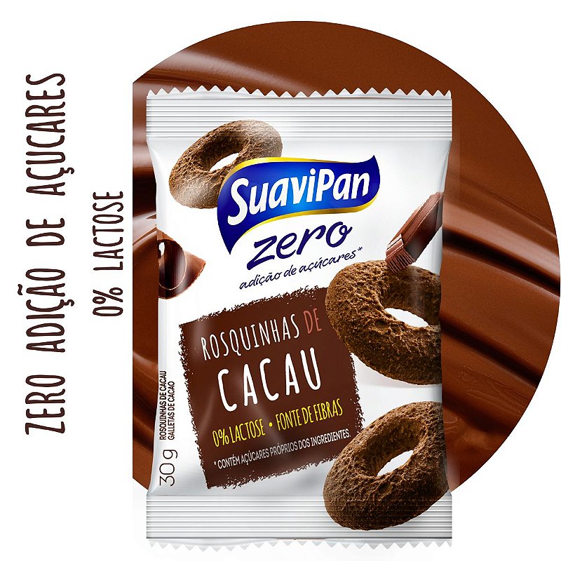 Kit 12 Rosquinhas Zero Açúcar - Cacau - SuaviPan Kit 12 Rosquinhas Zero Açúcar - Cacau - SuaviPan