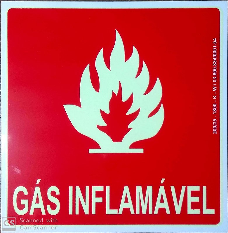 PLACA INDICATIVA DE GÁS INFLAMÁVEL - JP Extintores