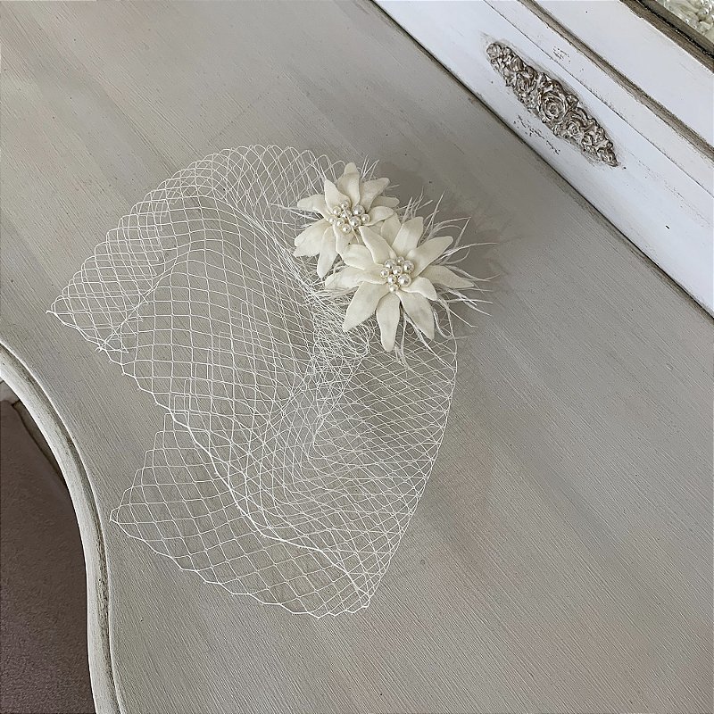 Voillet com flores edelweiss noiva casamento festa - Alessandra Quinaglia