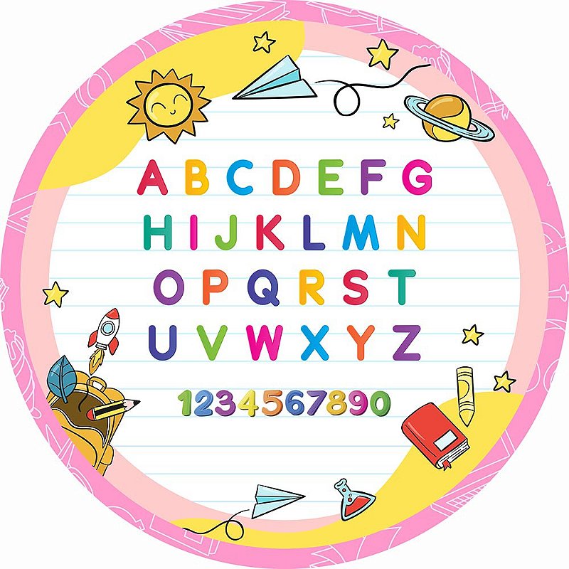 Tapete de atividades Organizador de brinquedos em tecido ABC Rosa ...