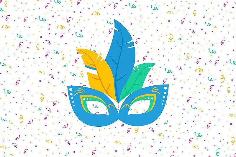 Painel de Festa em Tecido Sublimado Carnaval Máscara Azul - Sublime ...