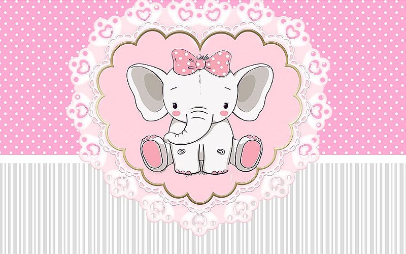 Painel de Festa em Tecido Sublimado 3d Lindo Elefantinho Rosa - Sublime ...