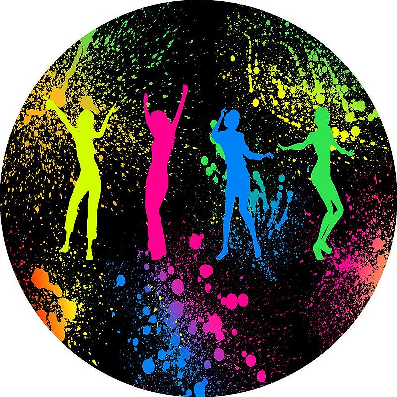 Painel de Festa Redondo em Tecido Sublimado Balada Neon - Sublime ... Painel de Festa Redondo em Tecido Sublimado Balada Neon - Sublime ...