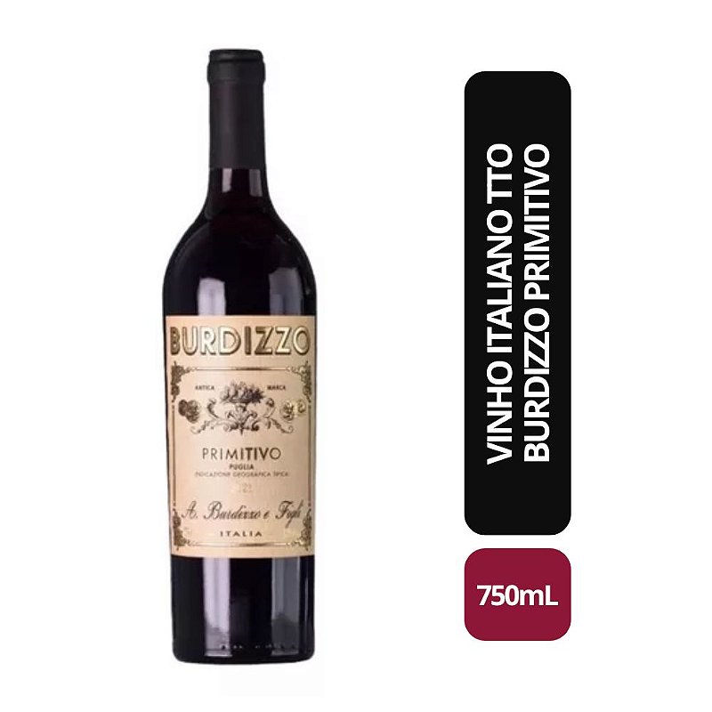 Vinho Tinto Italiano Burdizzo Primitivo - 750ML - Bebida In Box