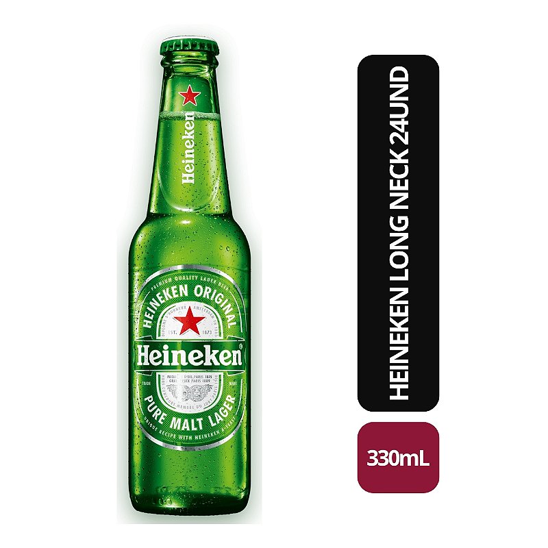 HEINEKEN LONG NECK 330ML - 24 UND - Bebida In Box