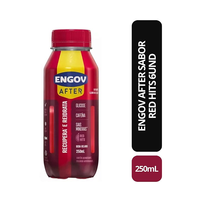 ENGOV AFTER SABOR RED HITS 6UND - 250ML - Bebida In Box