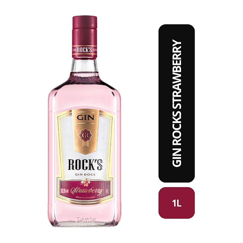 Gin Rock's Strawberry - 1000ML - Bebida In Box