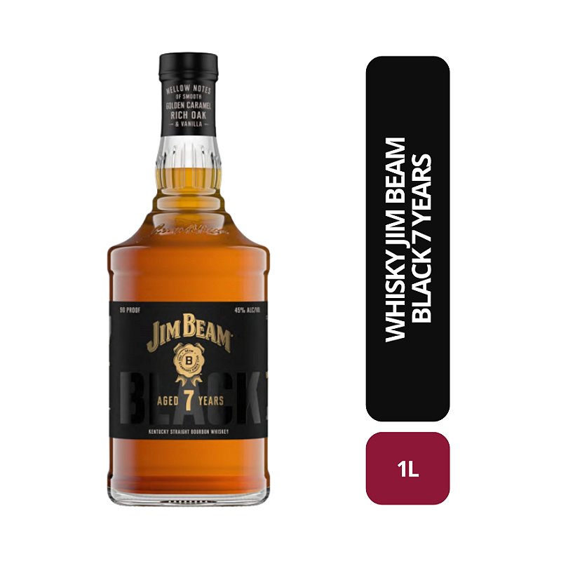 WHISKY JIM BEAM BLACK 7 YEARS - 1L - Bebida In Box