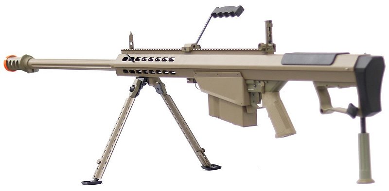 Sniper de Airsoft AEG Snow Wolf Barret M107 TAN SW-013 Full Metal Cal ...