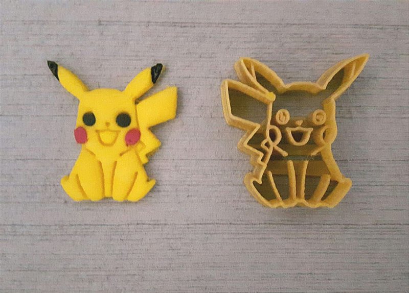 Cortador Pokemon Pikachu de Pasta Americana - Cortadores Mini Artes 3D