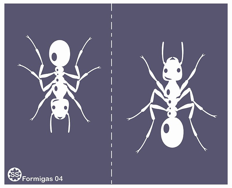 Formigas 04 - stencil 16 x 13 cm - Soft Stencil