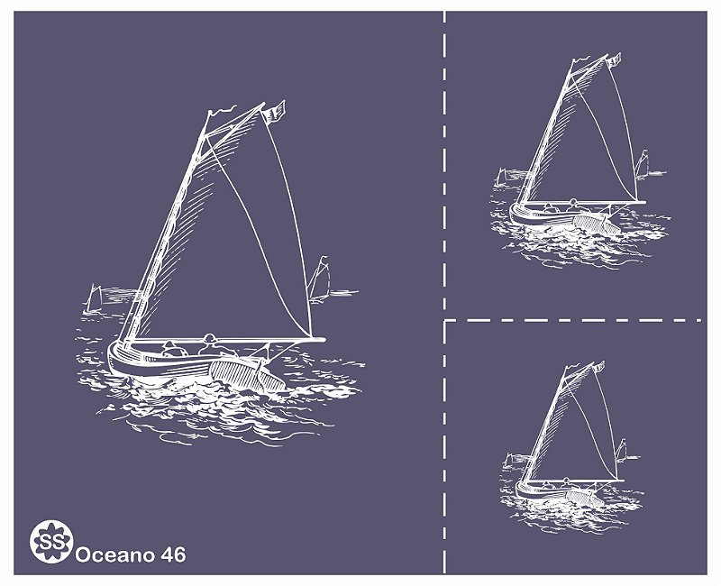 Oceano 46 - stencil 16 x 13 cm - Soft Stencil