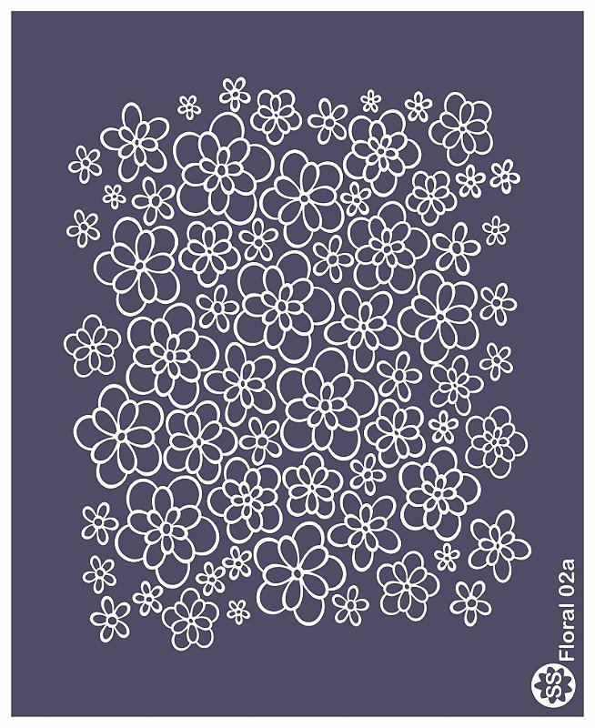Floral 02a - stencil 16 x 13 cm - Soft Stencil