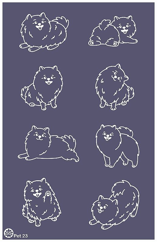 Pet 23 - stencil 25 x 16 cm - Soft Stencil