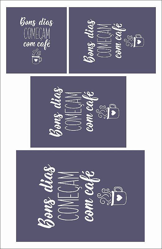 Kit Frases ornamentais 04 - stencil 25 x 16 cm - Soft Stencil
