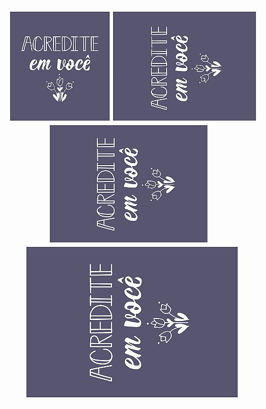 Kit Frases ornamentais 16 - stencil 25 x 16 cm - Soft Stencil