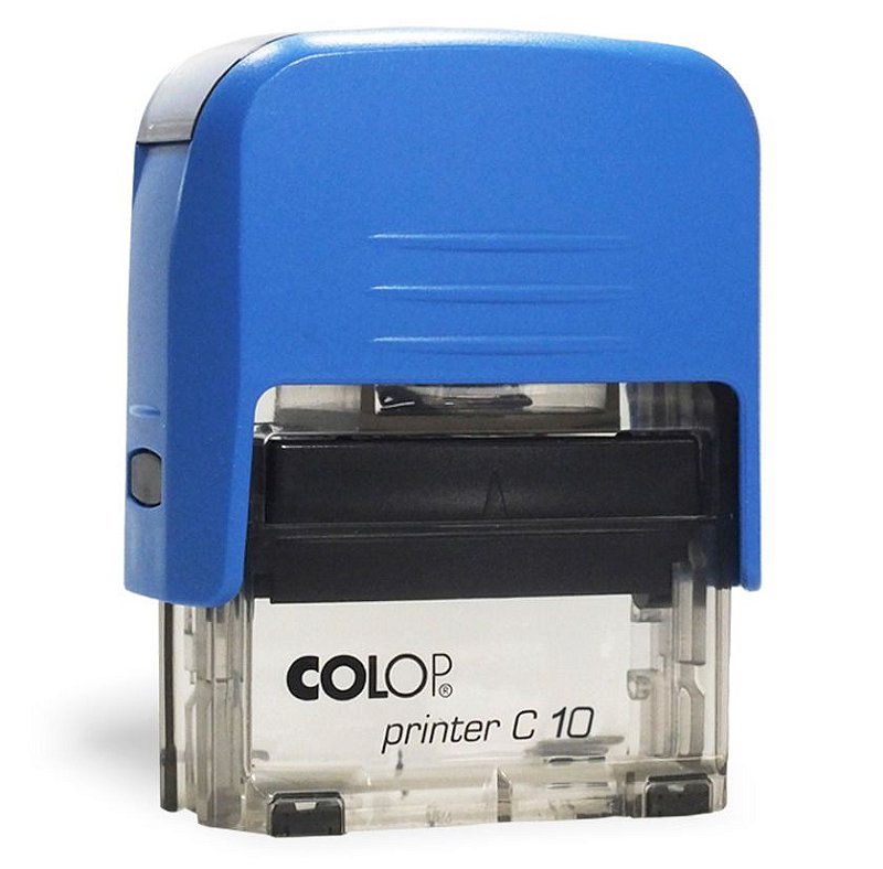 Carimbo automático personalizado marca Colop Print10 com detalhe transparente impressão 25X10 mm ...