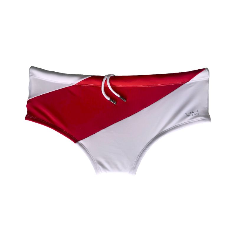 Sunga VM Clássica Bicolor Branca Faixa Vermelha - VM Wear