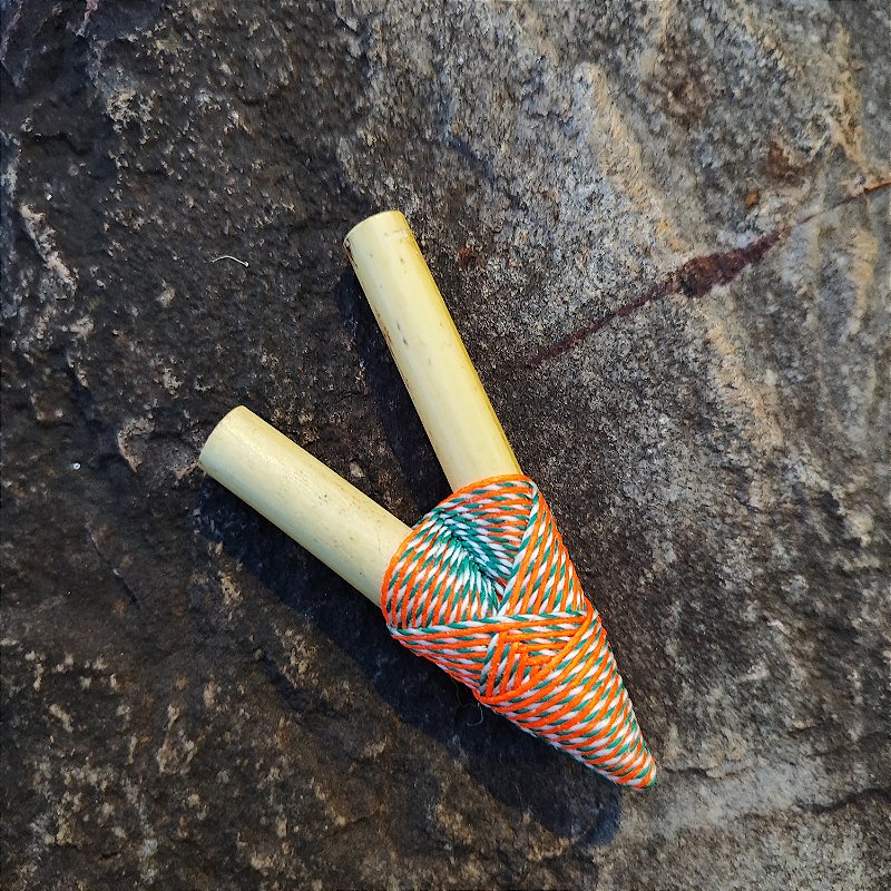 Kuripe Verde, Laranja e Branco (Auto aplicador de Rapé) - Instrumentos Nativos