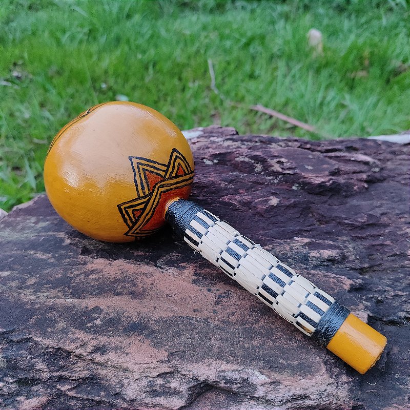 Maracá Indígena Geometria - Instrumentos Nativos