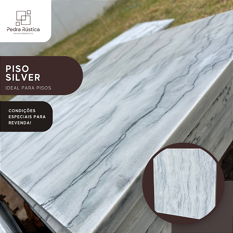 Piso Silver 50X50 - ( Preço /m² ) - Pedra Rústica