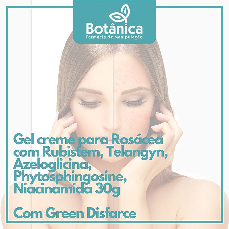 Gel creme para Rosácea com Rubistem, Telangyn, Azeloglicina, Phytosph ...