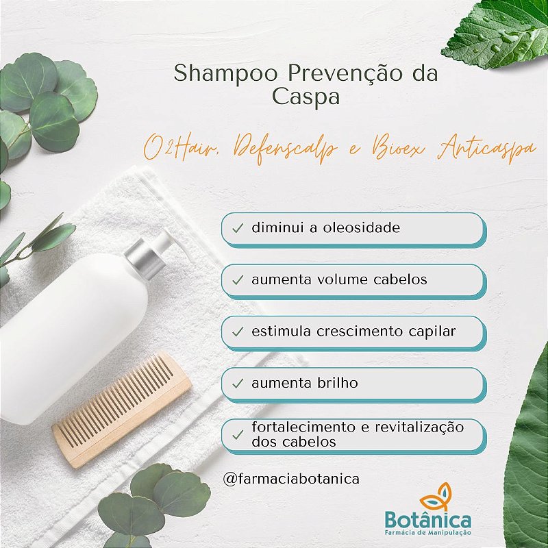 Shampoo Anticaspa com O2Hair, Defenscalp e Bioex 200ml - Farmácia ...