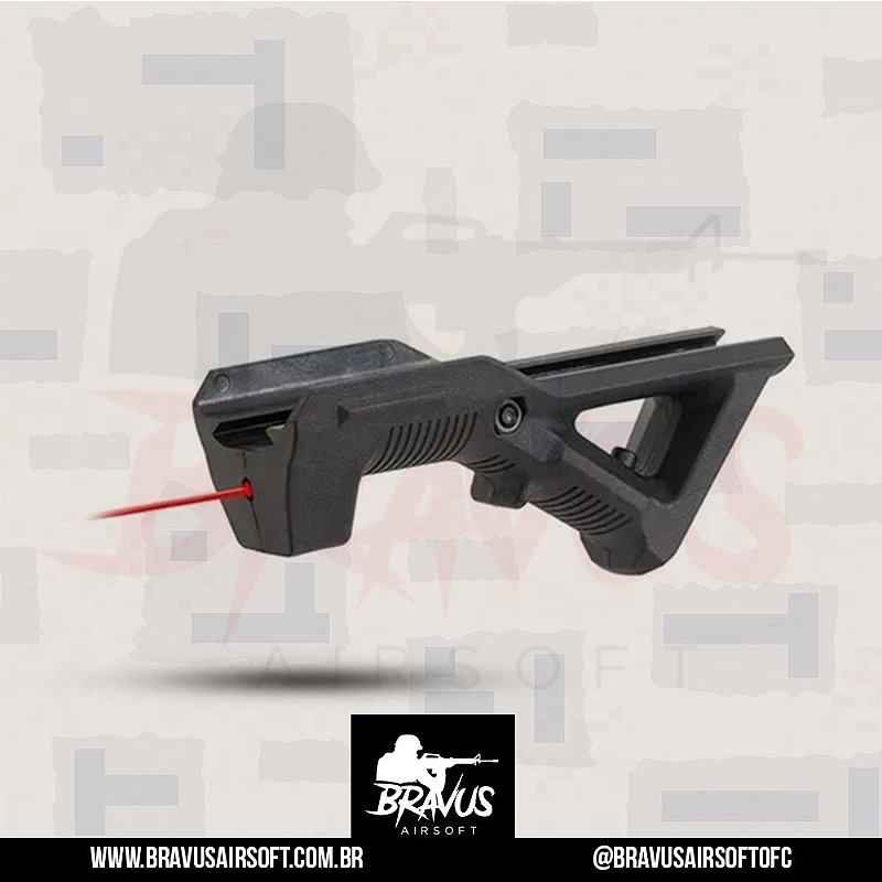 Grip Airsoft Aps Angular Com Laser Preto - BRAVUS AIRSOFT - A MELHOR ...