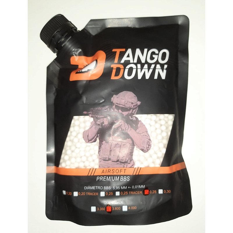 BBS TANGO DOWN 0.28g (3600 unidades) - BRAVUS AIRSOFT - A MELHOR LOJA DO ABC
