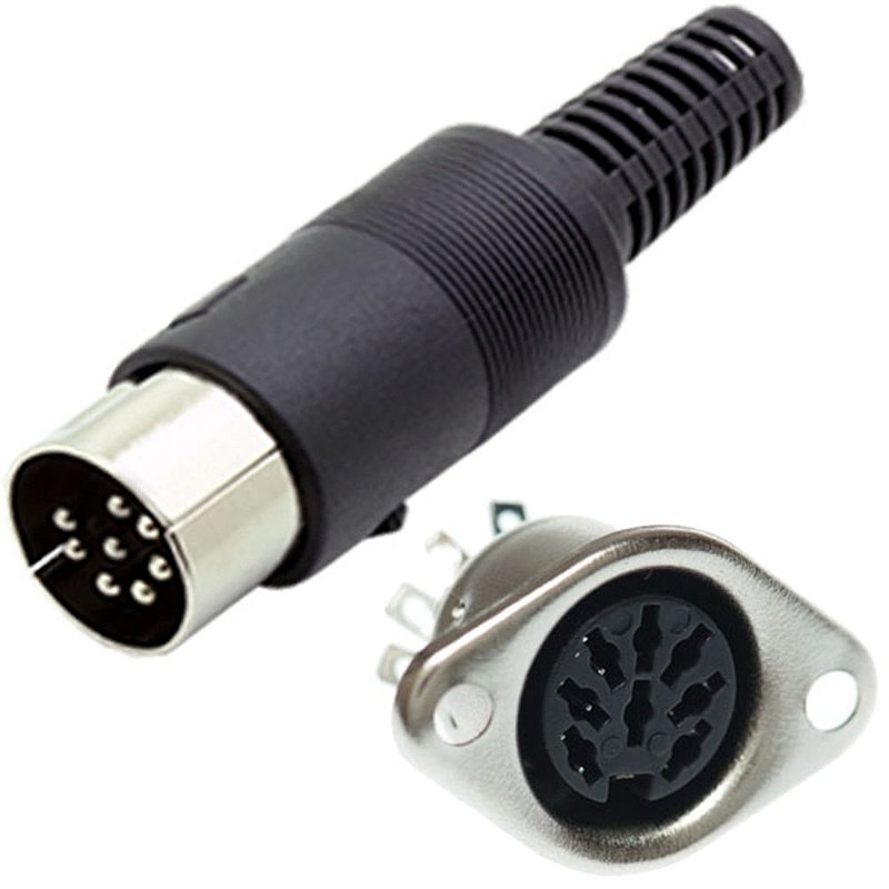 Conector 8 Pinos DIN Conjunto Macho Cabo e Fêmea Lado Painel - ON ELETRICA - Melhores Produtos ...