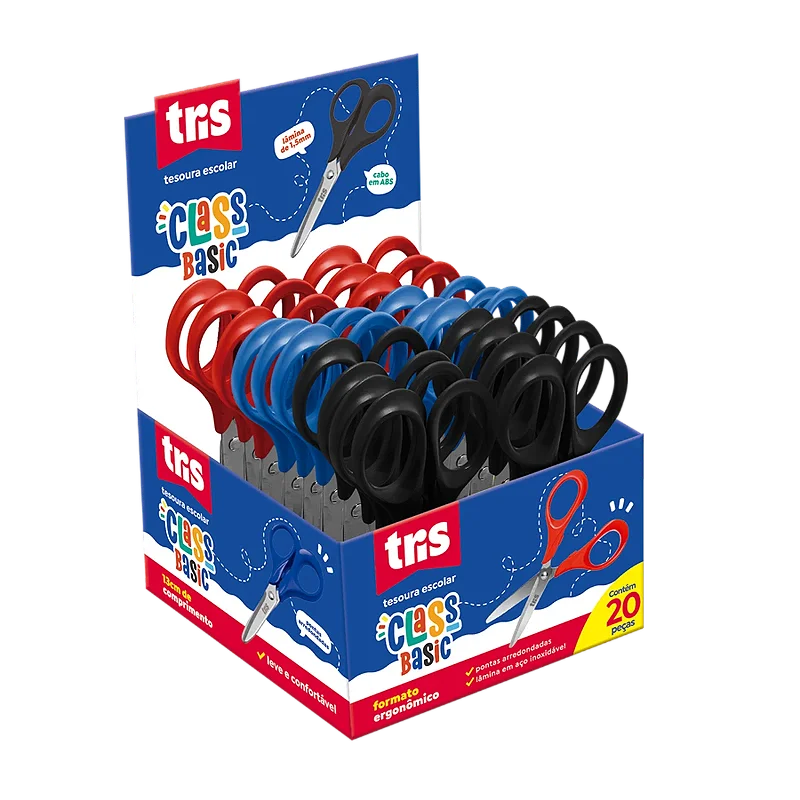 Tesoura Escolar Class Basic 13cm Tris Unidade Acalanto