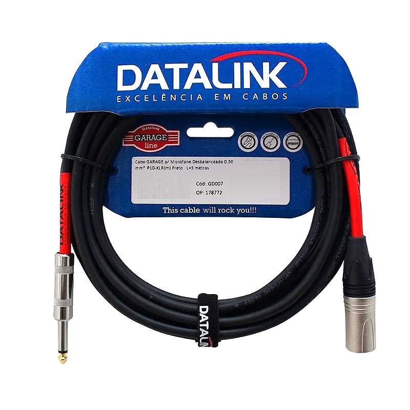 Cabo 5 Metros Datalink Garage P10 x XLR macho GD007 - Loja de ...