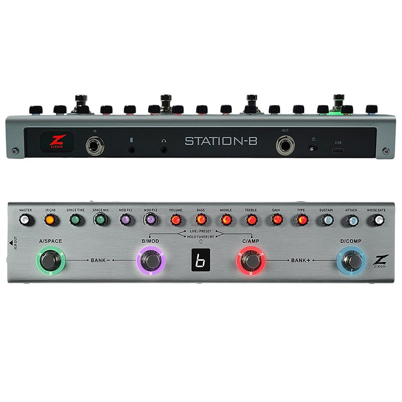 Pedaleira Ziron Station B Bass p/ baixo 9 Pré amp IR chorus reverb ...