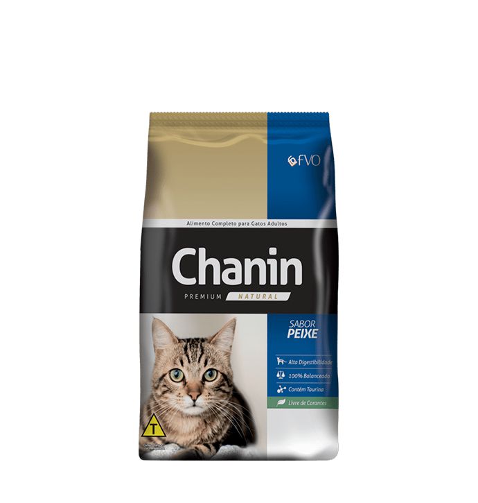 Ração Seca Chanin Premium Natural Sabor Peixe 25kg - Dicão Rações Pet Shop Ração Seca Chanin Premium Natural Sabor Peixe 25kg - Dicão Rações Pet Shop