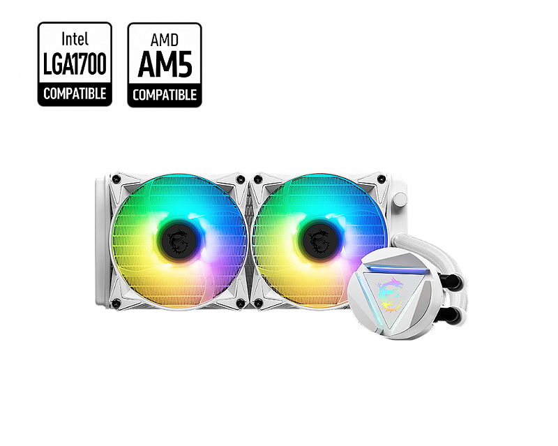 WATER COOLER MSI MAG CORELIQUID 240R V2 WHITE, RGB, 240MM, 306-7ZW1B50 ...