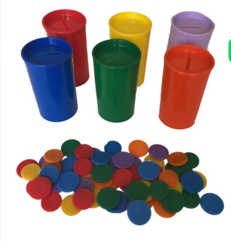 Cofres e moedas Coloridas - Loja Curiosa Mente