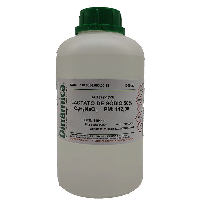 Lactato de Sódio 50% 1000ML Dinâmica - Ciruvix - Produtos científicos ...