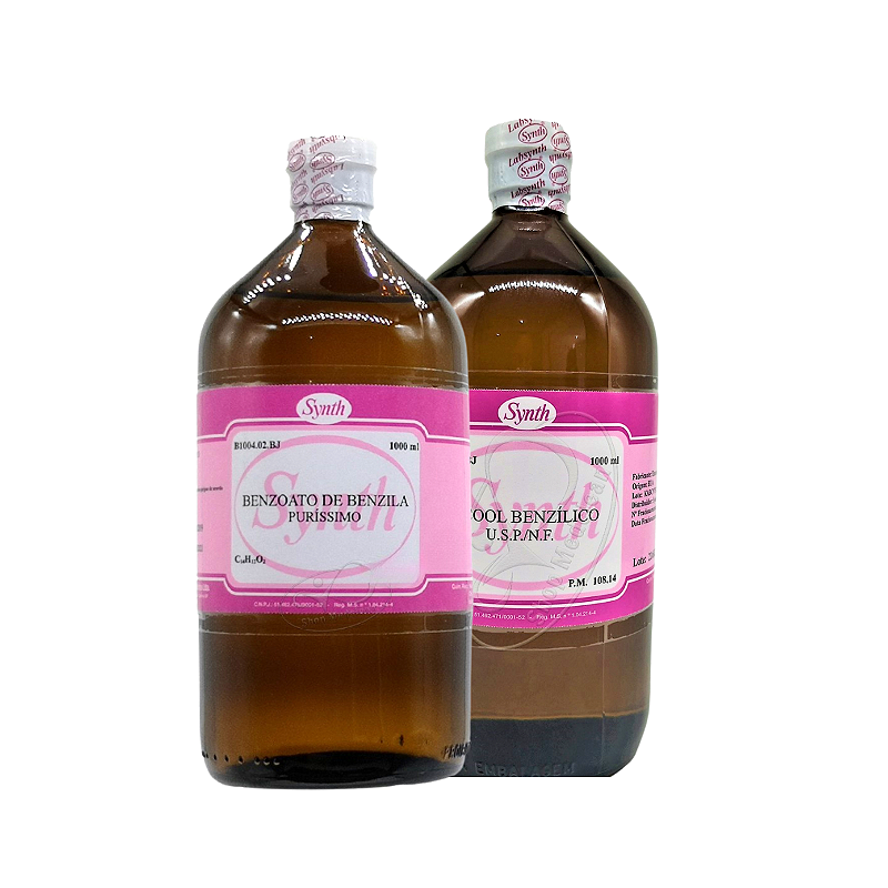 Álcool benzílico USP 1lt e Benzoato de Benzila 1lt Synth - Ciruvix ...