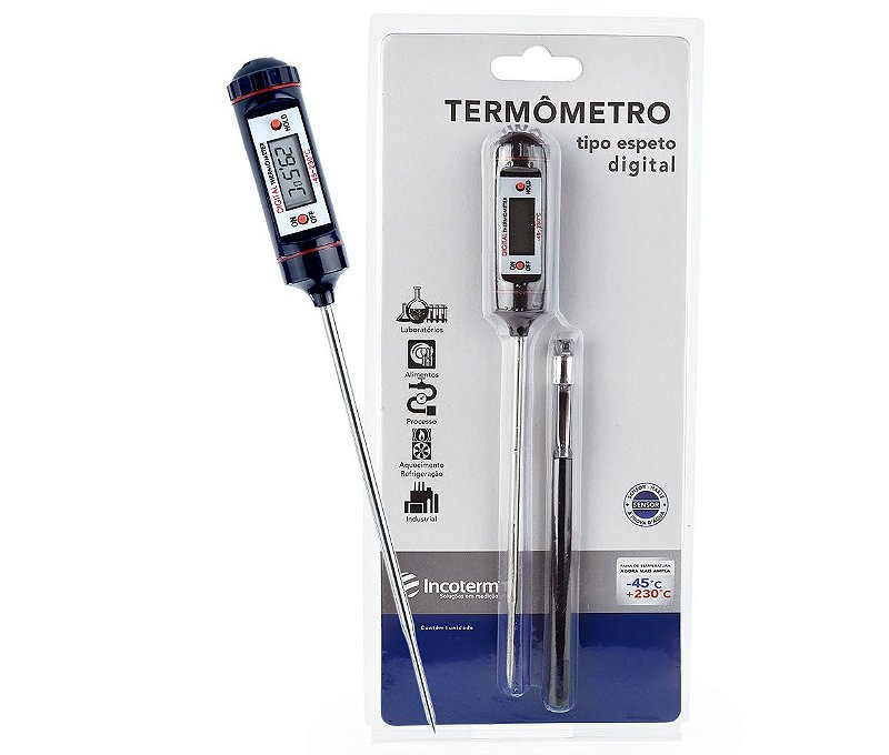 Termômetro Digital tipo Espeto Inox Resistente A Água 6132 incoterm ...